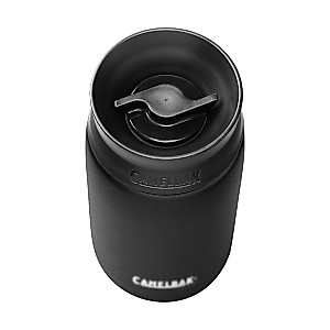 CamelBak Hot Cap Travel Mug, Insulated Stainless Steel, Perfect for taking coffee or tea on the go - Leak-Proof when closed - 12oz, Black