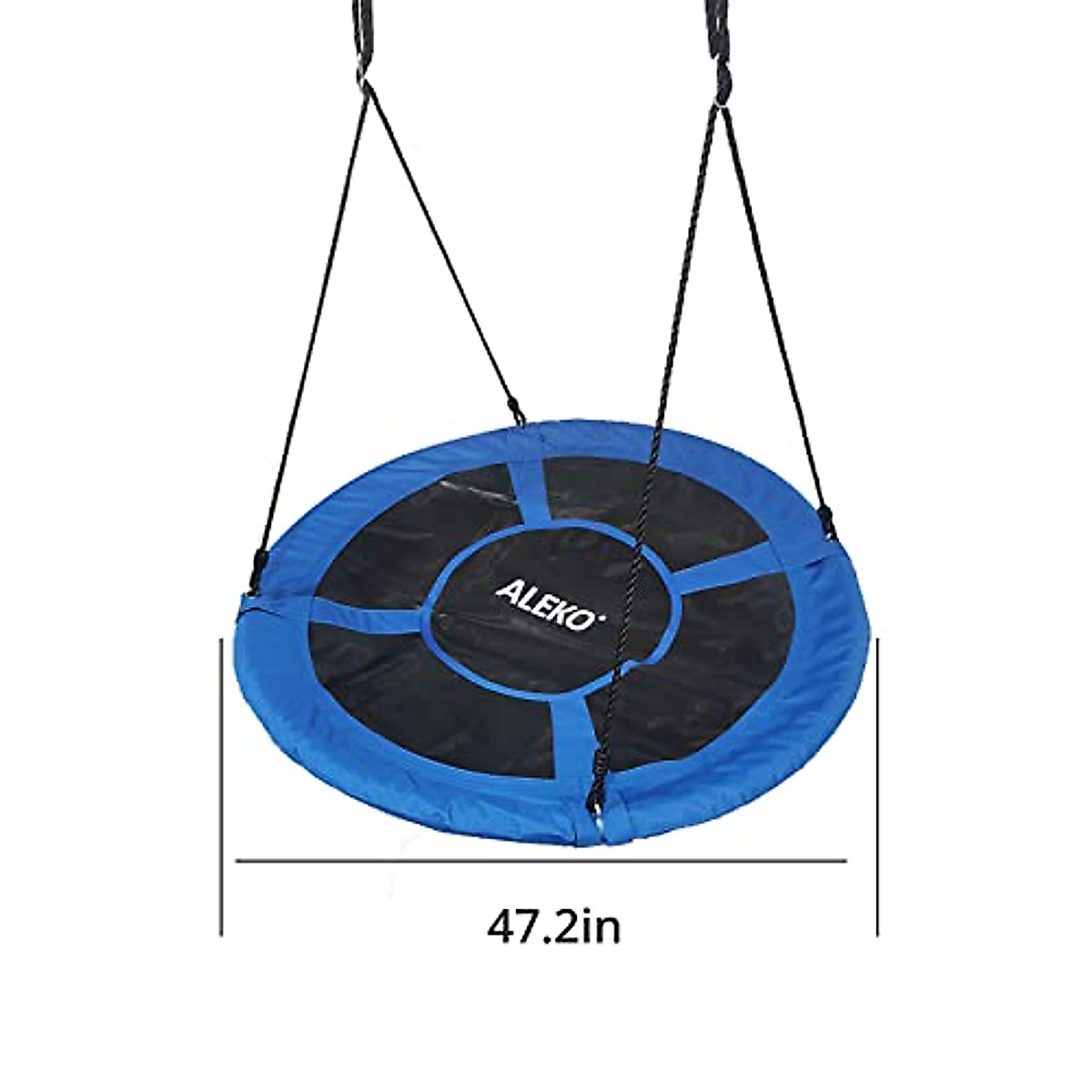 ALEKO Outdoor Saucer Platform Swing with Adjustable Hanging Ropes Great for Tree, Swing Set, Backyard, Playground, Playroom Constructed with Safety- 660 lbs Weight Capacity (47 in, Blue)