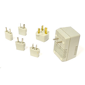 PyleMeters International Travel Voltage Converter Transformer - UK/AU/EU/US Voltage Converter 220 to 110 Step Down Power Converters w/ 6 Worldwide Plug Adapters - Laptop Camera Cell Phone PVKT130.5