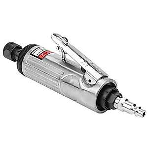 WALFRONT Die Grinder 1/4 Air Die Grinder Angle Die Grinder Straight Die Grinder Kit Grinding Engraving Machine 18000‑20000rpm 90psi 6.2Bar Pneumatic Die Grinder (AT-7033K Large)