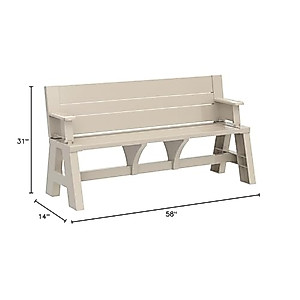 Premiere Products 5RCATA Tan Convert A Bench, Approximate Size: Table 27" H x 14" D 31" H x 58" L Seat 17" H x 14" D Weighs 38 lbs
