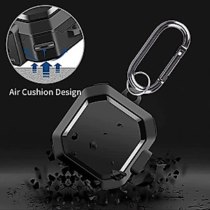 Case for Galaxy Buds 2 Pro/Galaxy Buds 2 / Galaxy Buds Pro/Galaxy Buds Live,Full-Body TPU Rugged Shockproof Cool Hard Protective Case Cover for Galaxy Buds Charging Case for Women Men (Black)