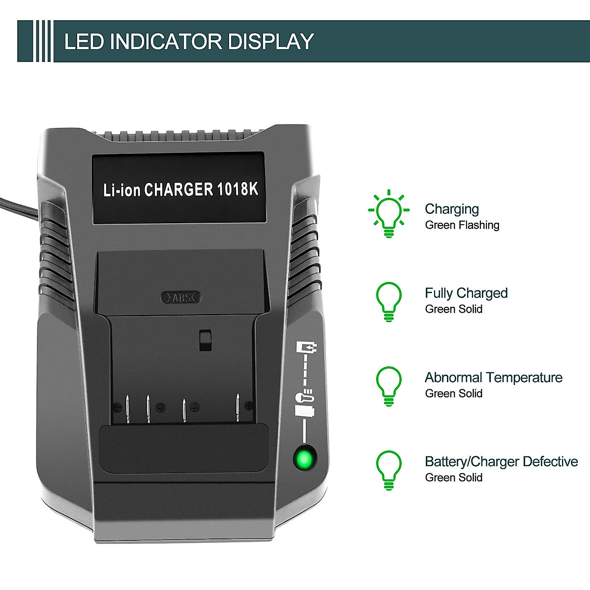 UGLOEY BC660 BC1880 3.5A Replacement Charger for Bosch 14.4V-18V Lithium Battery BAT619G, BAT619, BAT609G, BAT609, BAT618, BAT618G, BAT610G BAT614 Charger for BC660 GAL1860CV GAL18V-40 AL1820CV