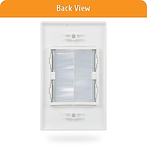 Kebulldola 1 Gang Wall Plate 4 Pack, Large Opening Cable Passthrough Wall Plate, 1-Piece Style with Low Voltage Mounting Bracket