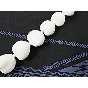 Aloha Outlet Painted Kukui Nut Lei Necklace - White