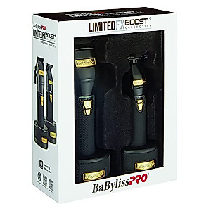 BaBylissPRO LIMITEDFX BOOST+ Collection: Clipper, Trimmer, and bases - Black, Unisex Adult