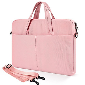 17 17.3 Inch Laptop Bag Women Men Computer Bag for HP Envy Pavilion/LG Gram/MSI/Dell Inspiron XPS/Lenovo Thinkpad/ASUS/Acer, Shoulder Strap Carrying Messenger Bag, Pink