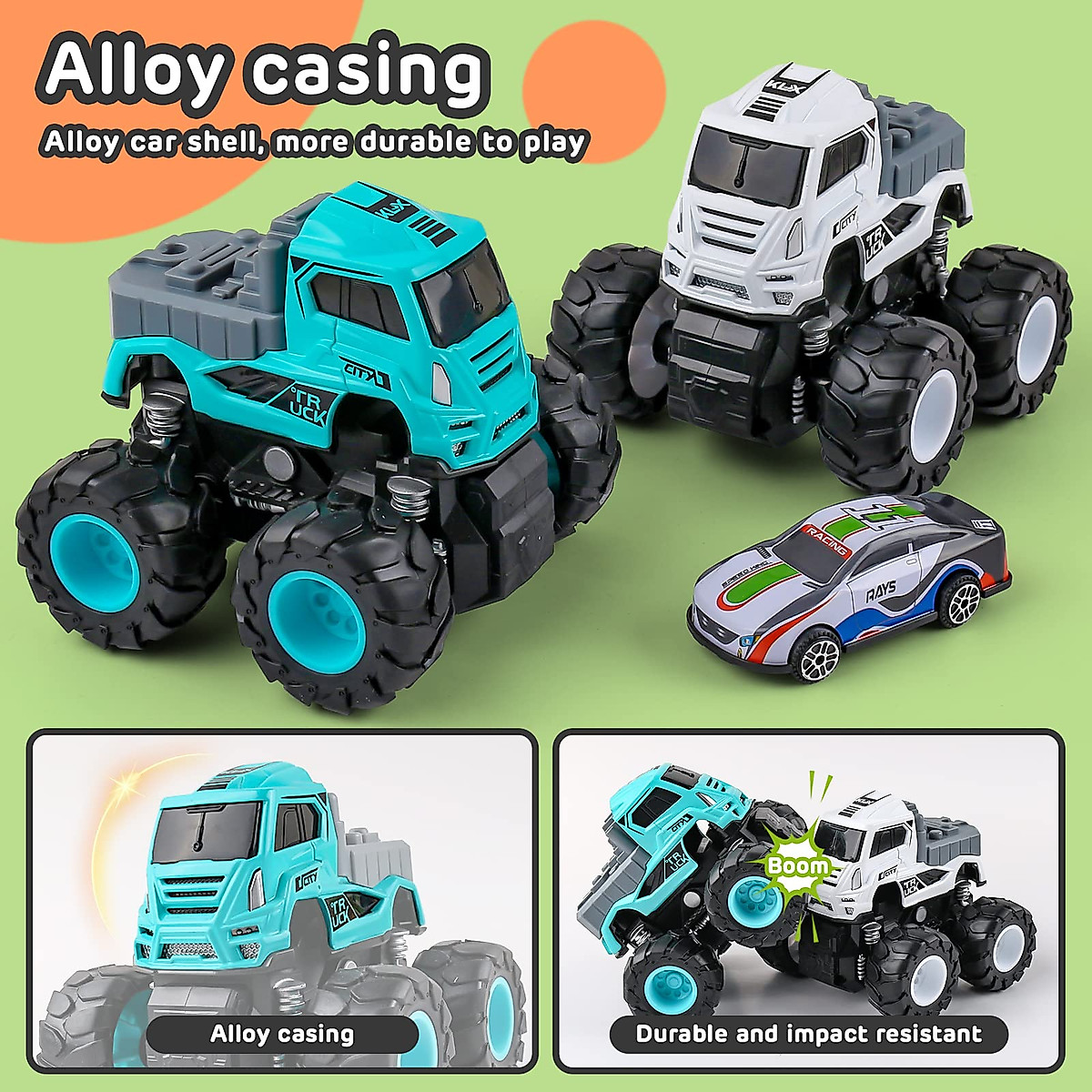 DY-GO Trucks Toy Set for 3+ Year Old Boys, Transport Car Carrier Truck Toys with Dinosaur Toys & Cars Toys for 3 4 5 6 7 Years Old Toddlers Boys and Girls for Birthday