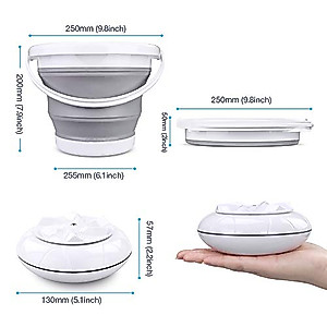 Mini Washing Machine, Portable Washer with Foldable Laundry Tub, Ultrasonic Turbine Washer for Baby Clothes Underwear Socks Towels Toys RV Travel Camping Home Apartment Dorm Laundry