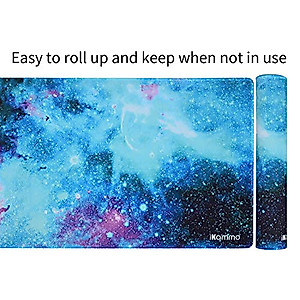 iKammo Large Galaxy Desk Mat Mouse Pad Big DeskPad Desk Cover Extended Cute Computer Mouse Pad XXL Big Office Desk Mouse Mat/Pad with Waterproof Surface-Optimized Gaming Surface (XXL-038, Blue Galaxy)