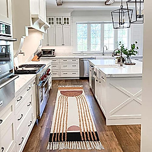 LEEVAN Hallway Runner Rug 2'x6' Washable Entryway Rug, Throw Rugs for Living Room Boho Runner Rug Woven Bedroom Rug Cotton Bathroom Rugs Farmhouse Long Carpet for Sink Foyer