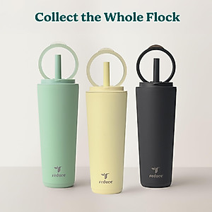 Reduce Halo 32 oz Stainless Steel Vacuum Insulated Tumbler - Spill Proof Travel Mug with Flip Handle Lid - Keeps Drinks Cold for 32 Hrs - Dishwasher Safe - Cupholder Friendly - Dragon Fruit