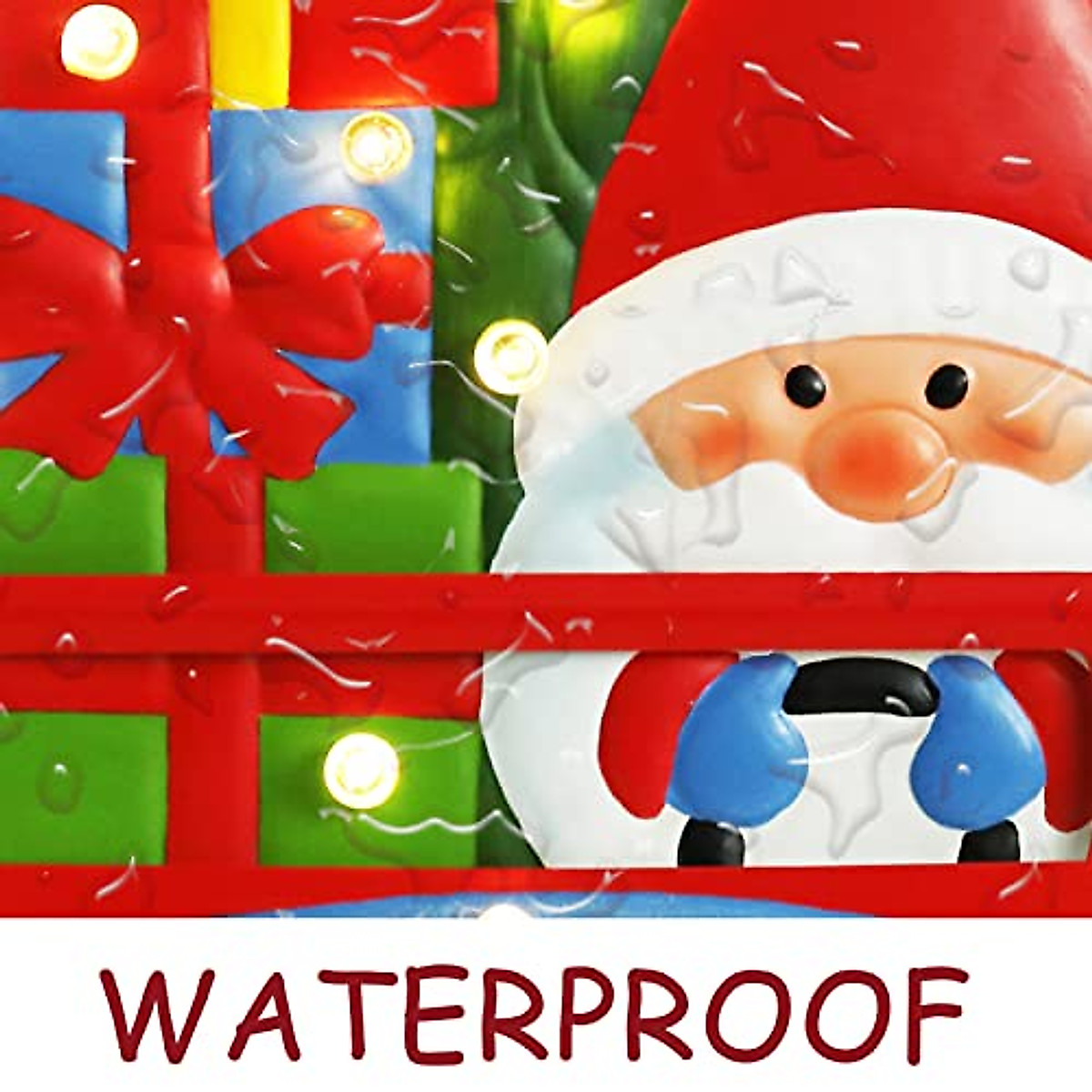 Christmas Garden Stakes with LED Light - Santa Claus Yard Sign with Stake, Xmas Decorations for Front Pathway Walkway Lawn, Metal Outdoor Decor Waterproof Battery Box