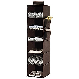 YOUDENOVA Hanging Closet Organizers and Storage, 6-Shelf Closet Hanging Storage Shelves