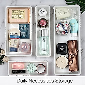 Laugh Cat Expandable Drawer Organizer and Storage Bins Set of 10 Plastic Divider Box For Kitchen Makeup Tray Bathroom Office
