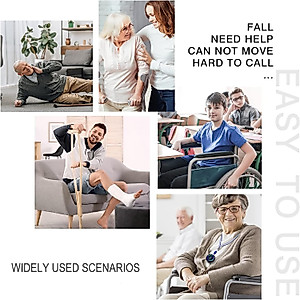 Caregiver Pager, Wireless Panic Buttons Elderly Monitoring Assistance Products for Seniors,Patients,Disabled,intercom for Elderly at Home,Shower Room, Student at Classroom Black