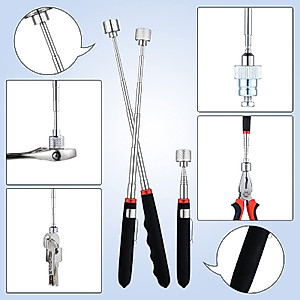 6 Pieces Telescoping Magnet Tools, Extendable Telescopic Magnetic Pick up Tools Viewable Extendable Magnet Stick for Father's Day Birthday 1.5 Lb/ 3 Lb/ 5 Lb/ 10 Lb/ 15 Lb/ 20 lb