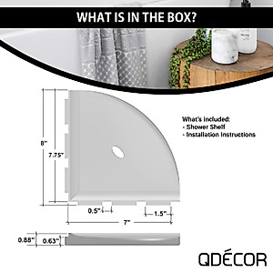 Questech Decor Corner Shower Shelf, 8 Inch Lugged for New Construction, Shower Corner Shelf for Tiled Walls, Metro Lugged Shower Caddy Bathroom Organizer, Oil Rubbed Bronze
