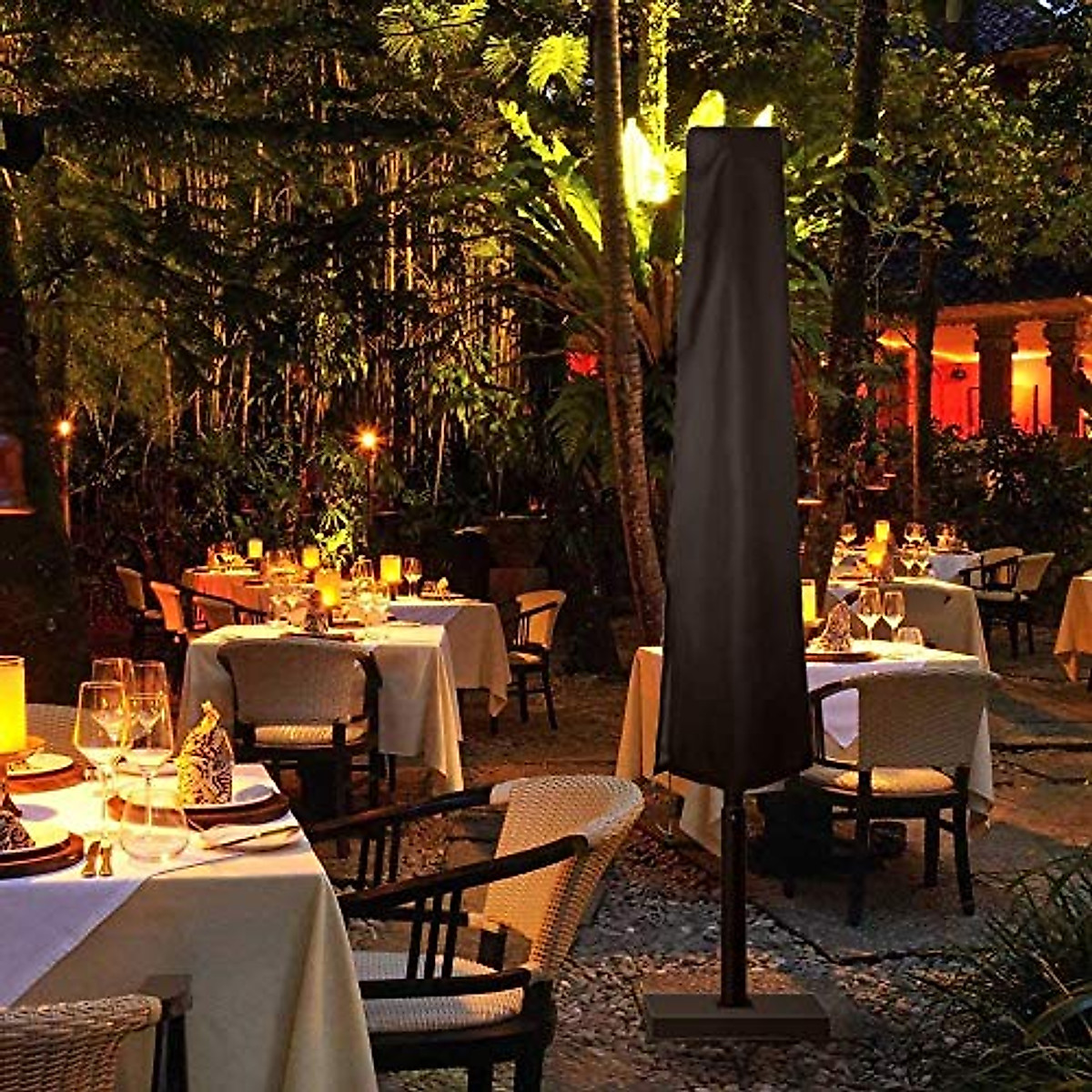 Umbrella Cover Patio Umbrella Cover Waterproof Outdoor Parasol Cover 420D Oxford Fabric Offset Cantilever Cover with Zipper for 7ft to 9ft Umbrellas Black