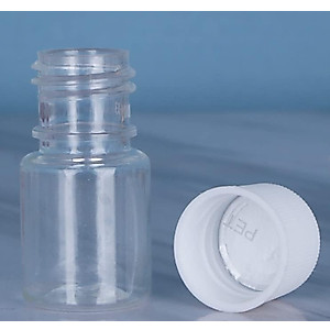 Duehut 10PCS 5ml Plastic Bottles Lab Cylindrical Chemical Reagent Bottle Lab Wide Mouth Small Plastic Water Bottles Reagent Bottle Liquid Bottle Solid Powder Bottle for Food Store White