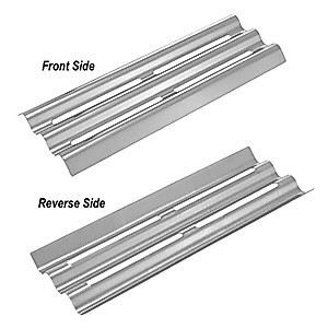 YIHAM KS775 Heat Shield Sear Plate Replacement Parts for Napoleon Legend LEX 485 605 730 Mirage Lifestyle Gas Grills, Stainless Steel Heat Plate Tent Flame Tamer Burner Cover 16 1/2 x 6 inch, Set of 4