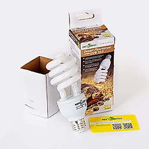 REPTIZOO Energy Saving Lamps UVB Bulb,Spiral Compact 26 Watts UVB 10.0 Reptile Light Bulb Fit for Desert Type Reptile/Snake/Lizard/Insect/Leopard Tortoise