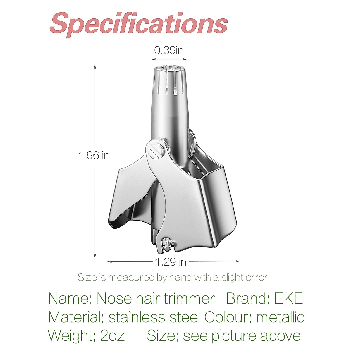 EKE Nose Hair Trimmer, Manual Nose Hair Remover Without Batteries, with 12 Double-Edged Blades, Painless, Waterproof, Easy to Clean and Carry.