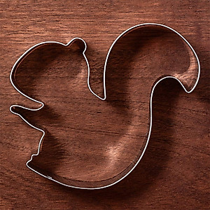 LILIAO Squirrel and Acorn Cookie Cutters for Thanksgiving - Stainless Steel