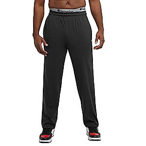 Champion mens Everyday Cotton Open Bottom Pants, Black, 4X-Large US