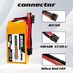 CNHL 850mAh 3S Lipo Battery 70C 11.1V with XT30 for RC Car,RC Airplane/Truck,RC Boat,Heli Airplane,Drone FPV,Multi-Motor Hobby DIY Parts(2 packs)