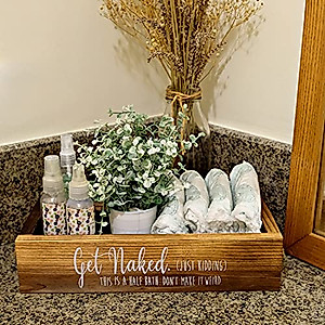 MAINEVENT Five Stars Rustic Decor Box, One Box with Funny Saying Design on 2 Sides, Funny Toilet Paper Holder for Farmhouse Bathroom Decor, Toilet Tank Basket, Toilet Organizer, Diaper Organizer,