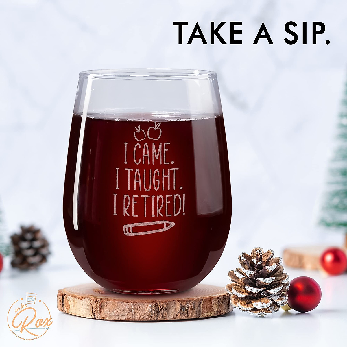 Retirement Gifts for Women 2022 - 2PC Retired Teachers Stemless Wine Glass 17Oz- Funny Teacher Gifts - Gifts for Daycare Provider - Teacher Appreciation Gifts - Retired Gifts for Professors