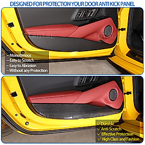 Soft Carbon Fiber Car Door Anti Kick Panel Trim Sticker Fit for Toyot@ Supra GR A90 A91 MK5 2019-2024, Inner Door Anti Kick Decorative Panel Protection Accessories, 2PCS