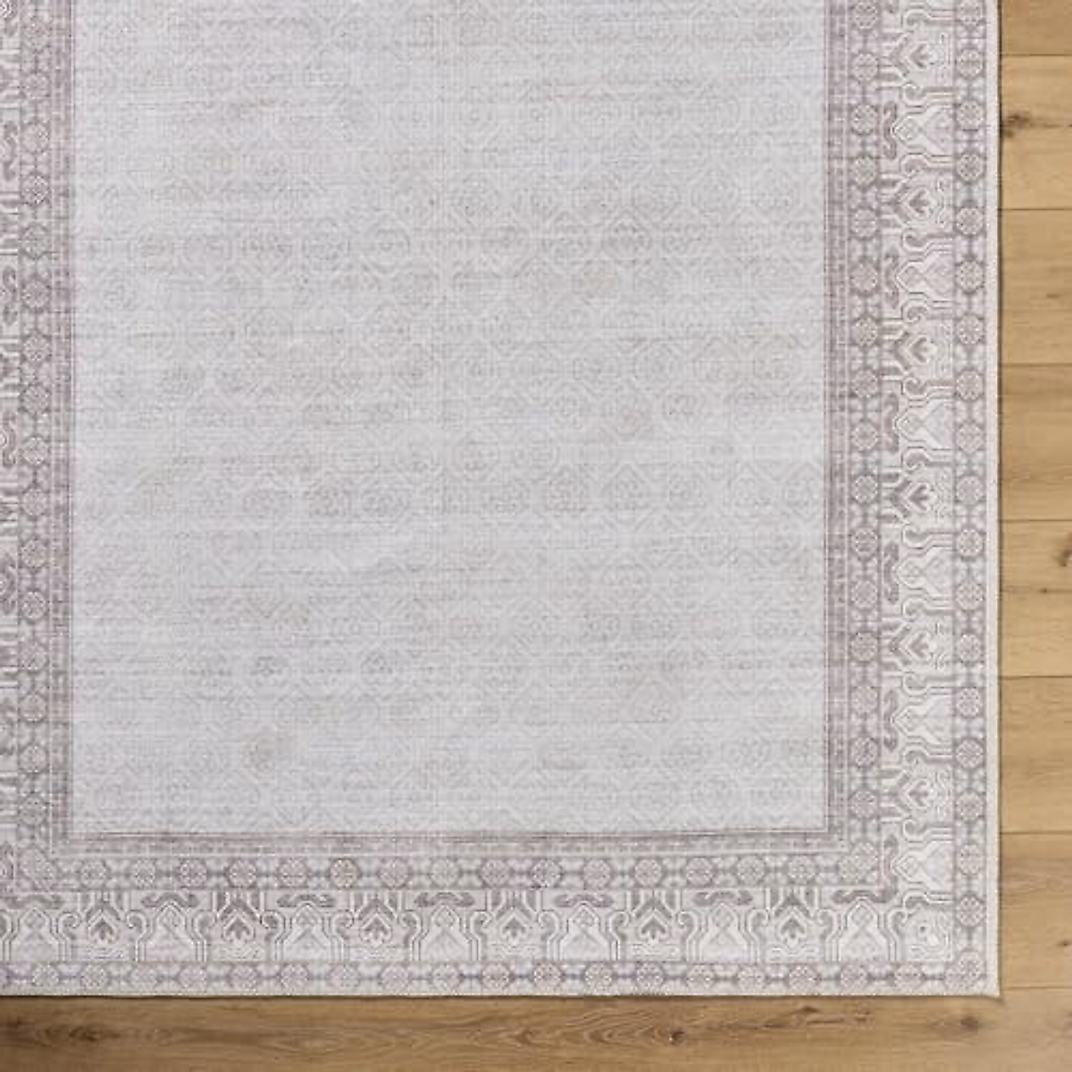 Livabliss x Our PNW Home Rainier Cottage Border Washable Area Rug, 2'7" x 10', Brown/Cream