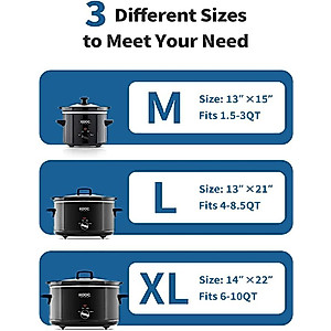 KOOC Slow Cooker Liners 14"x22" 20 Count Extra Large Size Disposable Pot Liners Cooking Bags Fit 6 qt to 10 qt Pot BPA Free Fresh Locking Seal Design