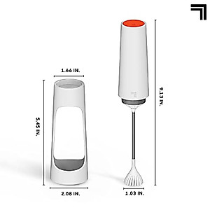 SHARPER IMAGE Electric Milk Frother with Stand & Drip Tray, Handheld Foam Maker with High-Powered Motor for Coffee Matcha Latte Frappe Cappuccino Hot & Cold Drinks, Premium Kitchen Accessory Gift