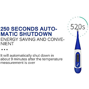 Elolicu Pet Thermometer, Waterproof Digital Veterinary Thermometer Portable Pet Digital Thermometer Pet Thermometer with Reminder Function Thermometer for Dogs Cats Horse Cattle Pigs Sheep