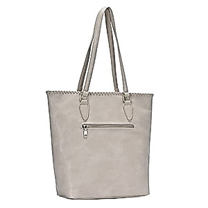 Antik Kraft - The Caroline 2-IN-1 Tote Purse, Shoulder Bag, Removable Wristlet Clutch Purse - Light Taupe