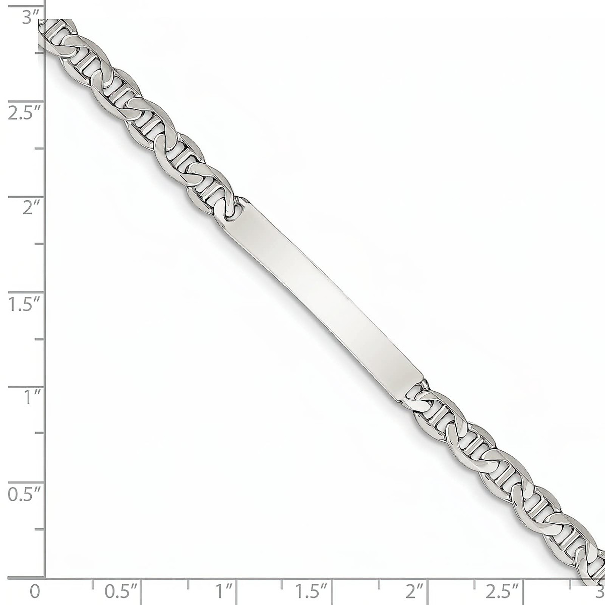 FindingKing Sterling Silver Anchor ID Bracelet 8"