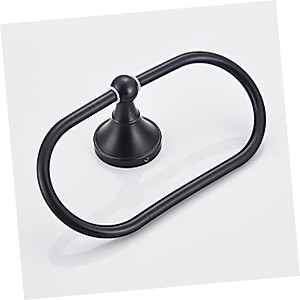 UKCOCO Hand Towel Wall Hanger Oval Towel Rack Towel Hangers Kitchen Hand Towel Ring Towel Hanging Ring Bathroom Towel Hooks Bath Towel Holder Single Stainless Steel to Rotate Toilet Paper