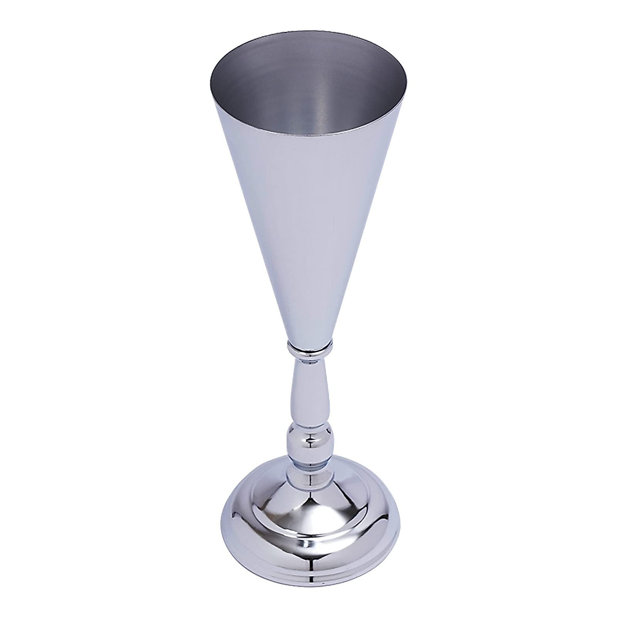 10Pcs Silver Vase Centerpiece Table Decorations, Tabletop Flower Stand, Wedding Decorations for Reception, 36cm/14 Tall Trumpet Tall Flower Vase for Birthday, Anniversary(10Pcs,12 * 36cm/4.7 * 14in)