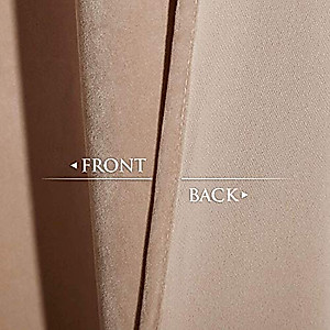 StangH Nursery Sunlight Blush Velvet Curtains - Elegant Interior Decoration Large Window Blackout Velvet Drapes for Living Room, 52 x 96 Inches Long, Blush Beige, 2 Pcs