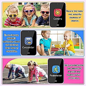 JYNZYUPO Kids Smart Phone Learning Toy Phone Gifts for Girls 3 4 5 6 Year Old Phone Touchscreen Learning Toy Christmas Birthday Gifts for 3 4 5 6 7 8 9 Year Old Girls with 8G SD Card