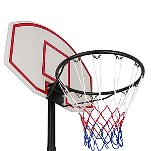 Portable Basketball Hoop for Kids Fun Yard Sports Height-Adjustable 5.4ft-7ft Goal 28" Mini Backboard System w/Wheels