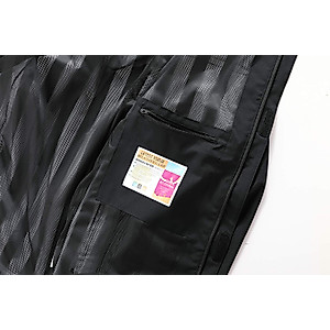 OTU Men's Lightweight Waterproof Hooded Rain Jacket Outdoor Raincoat Shell Jacket for Hiking Travel Black XL