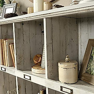 Sauder Barrister Lane Bookcase, L: 53.15" x W: 12.13" x H: 47.52", White Plank finish