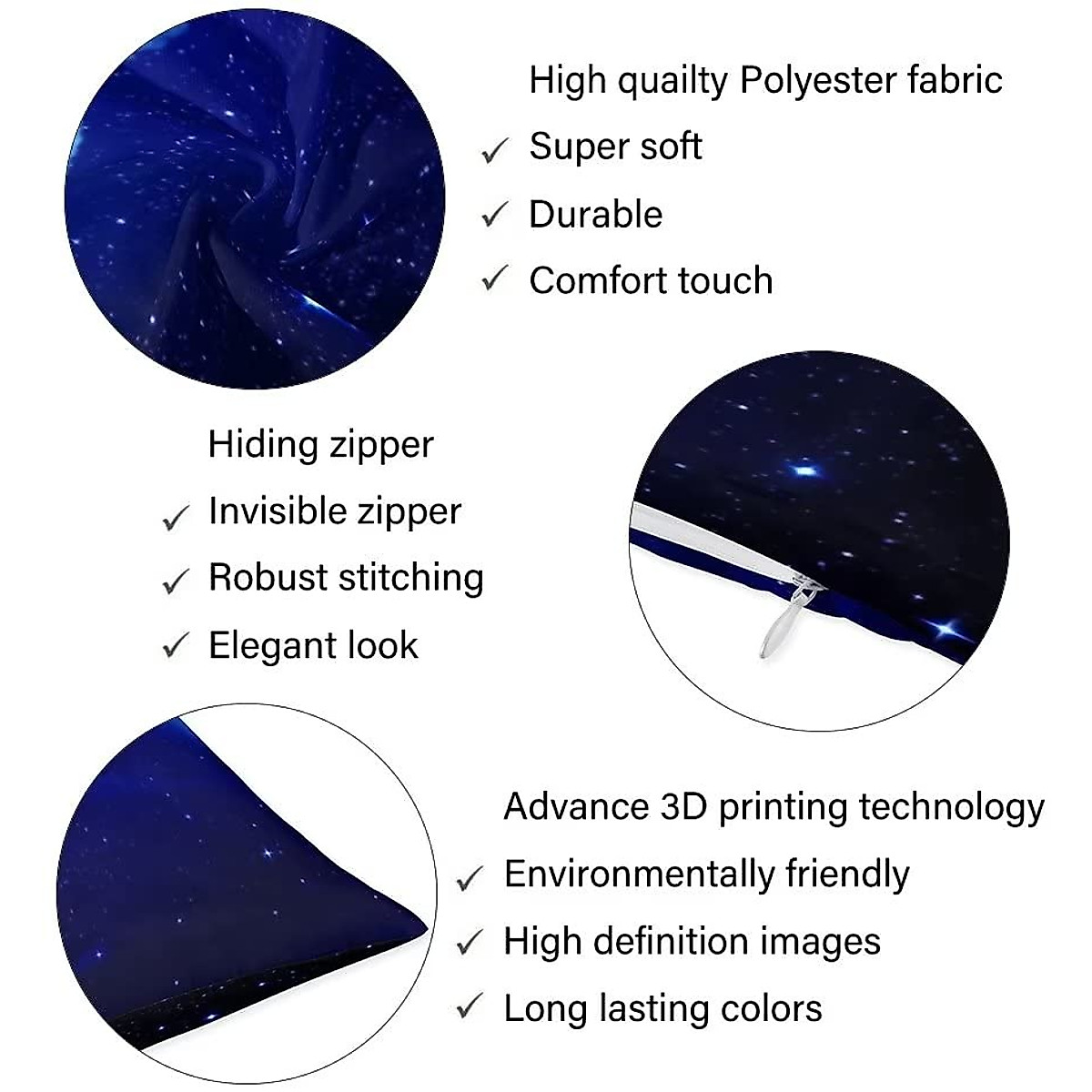 Blue Body Pillow Cover Dark Night Cloud Star Sky Moon Nebula Galaxy Stars Cushion Case Decorative Soft Farmhouse Long Pillowcase with Zipper Rectangle Pillow Cases for Bed,Couch,Home Gift 20"x54"