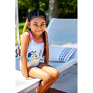 Bluey & Bingo Toddler Girls One-Piece Bathing Suit Pink/Blue 4T