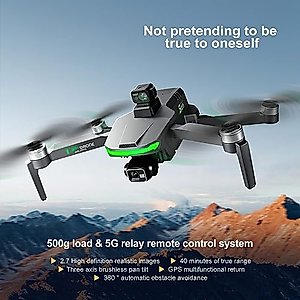 RKSTD 2.7K Camera GPS RC Drone For Adults, Foldable RC Quadcopter, Auto Return, Follow Me, Brushless Motor, Circle Flight, Waypoint Flight, Altitude Hold, Headless Mode