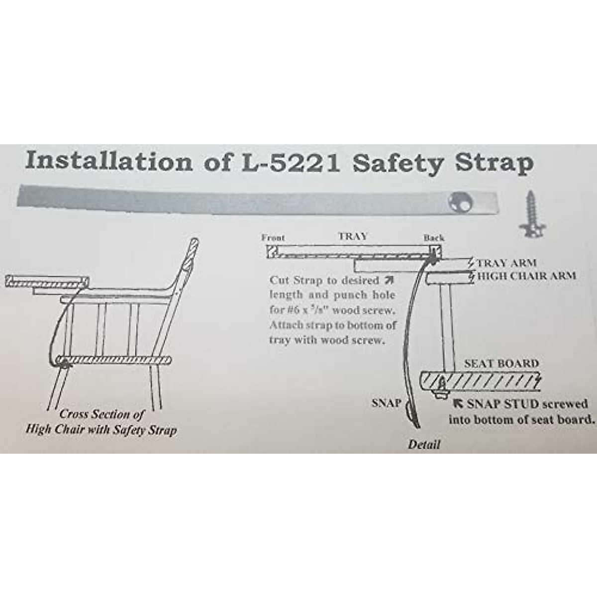 High Chair Safety Strap in Natural Leather